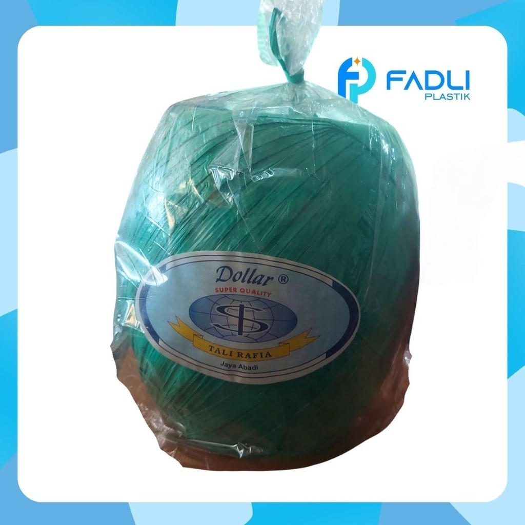 Jual Tali Rapia Rafia Merk Dolar 1 KG Warna Hitam Kuning Hijau Merah ...