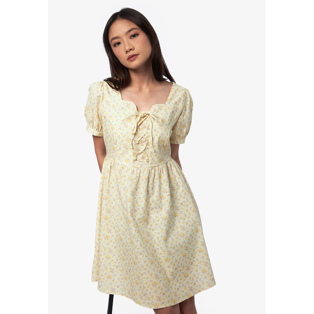 Jual COLORBOX Lace Up Printed Mini Dress Multicolor | Shopee Indonesia