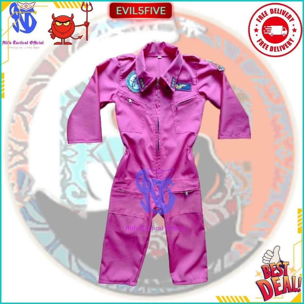 Jual Wearpack Anak Baju Profesi Pilot Anak Warna Pink Werpak Anak ...