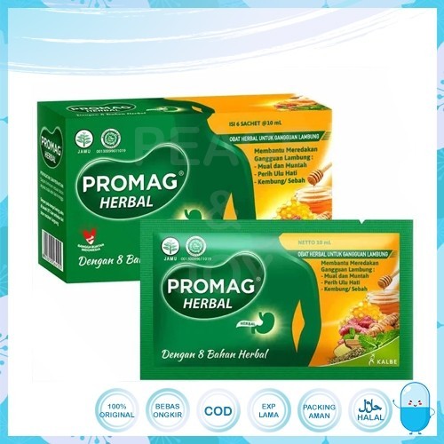 Jual PROMAG HERBAL DUS ISI 6 SACHET X 10 ML MEREDAKAN GEJALA MAAG MUAL DAN KEMBUNG DIJAMIN ...