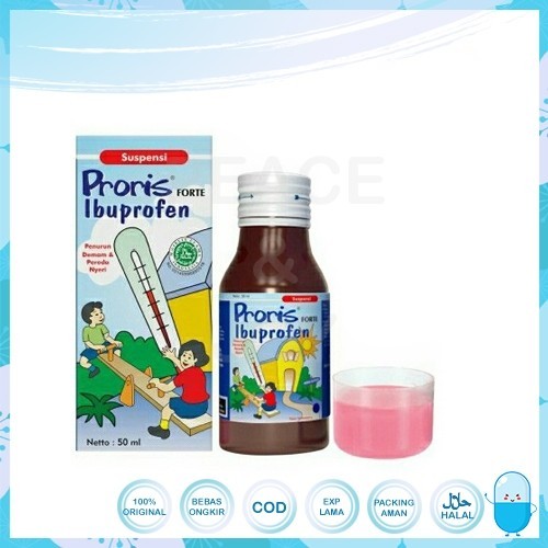 Jual PRORIS FORTE SYRUP 50ML MEREDAKAN DEMAM DAN NYERI DIJAMIN ORIGINAL ...