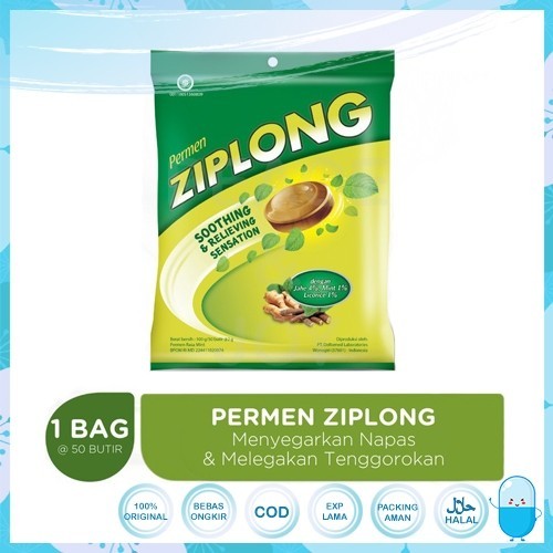 Jual PERMEN ZIPLONG RASA MINT ISI 50 BUTIR MELEGAKAN TENGGOROKAN DAN ...