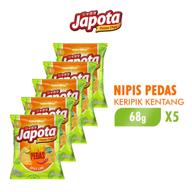 Jual Japota Keripik Kentang Nipis Pedas 68gr x 5 pcs | Shopee Indonesia