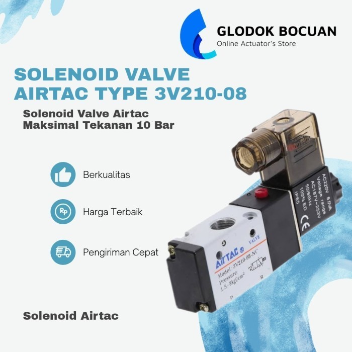 Jual SOLENOID VALVE 3V210-08 3V 210-08 3V 210 08 AIRTAC SELENOID VALVE ...