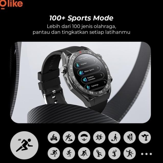 Jual Olike Smartwatch Atlas Fm01 Hd Display Ip68 Water Resistant Full ...