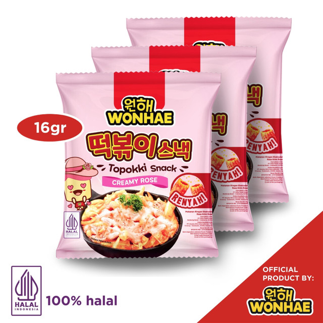 Jual Wonhae Topokki Snack Creamy Rose 16gr x 3 pcs | Shopee Indonesia