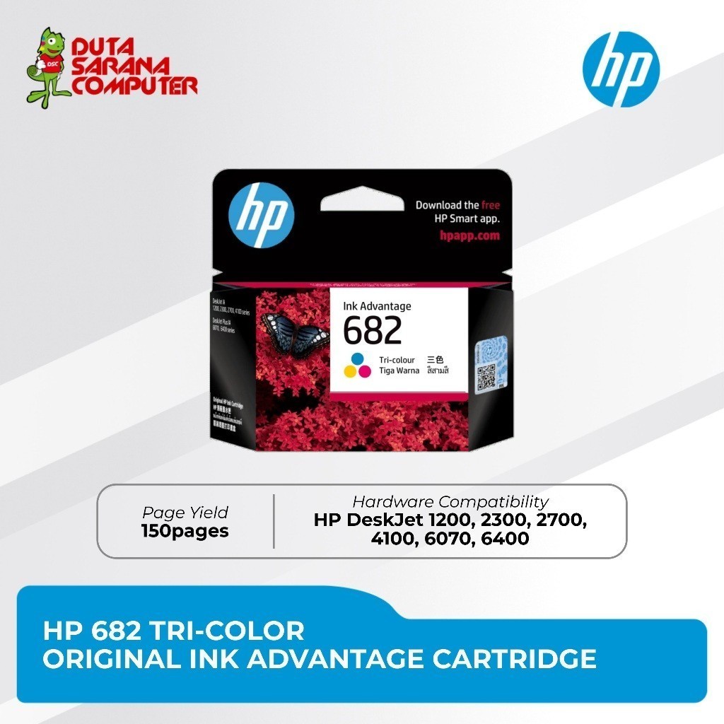 Jual CARTRIDGE HP 682 COLOR ORIGINAL TINTA INK 100% ORIGINAL | Shopee ...