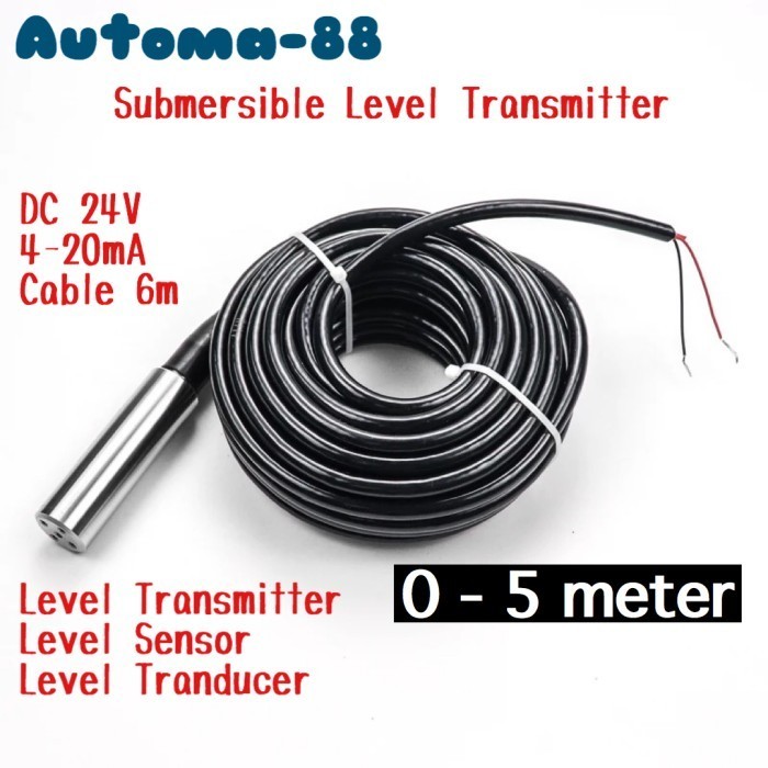 Jual Water Level Transmitter 0-5M 4-20Ma Level Sensor Transducer 5M Dc ...