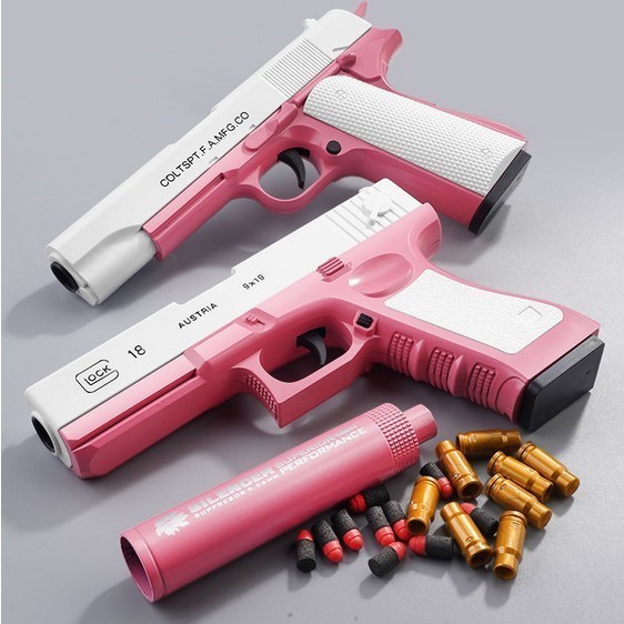 Jual Mainan Pistol M1911 Shell Ejection Soft Bullet Toy Gun Pink Tf | Shopee Indonesia