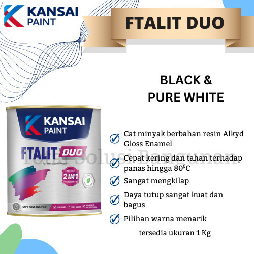 Jual Produk FTALIT DUO 2 IN 1 CAT Kayu dan Besi Black / Pure White ...
