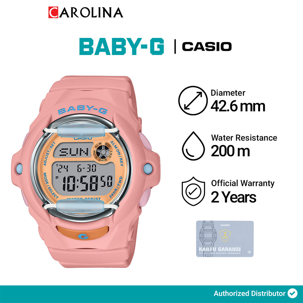 Jual Jam Tangan Wanita Casio Baby-G BG-169PB-4D Playful Beach Collection Orange Dial Soft Pink ...