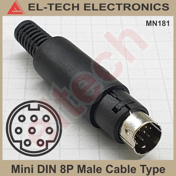 Jual MINI DIN 8 8P 8Pin P Pin Male Connector Konektor Cable Kabel Audio ...