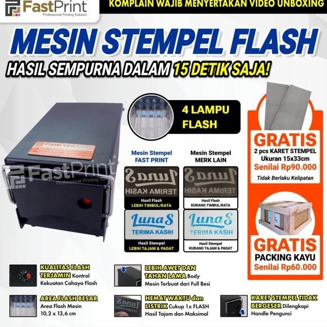 Jual Mesin Stempel Warna Premium Fast Print 4 Lampu Plat Besi | Shopee Indonesia