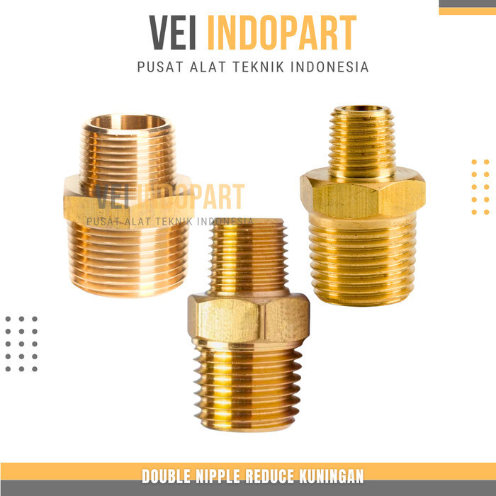 Jual Double Nepel Reduce / Hex Nipple Reduce Drat Luar Kuningan - 1/4 x 1/2 Inch | Shopee Indonesia