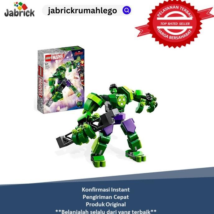 Jual LEGO 76241 Marvel Hulk Mech Armour, Avengers Action Figure Set ...