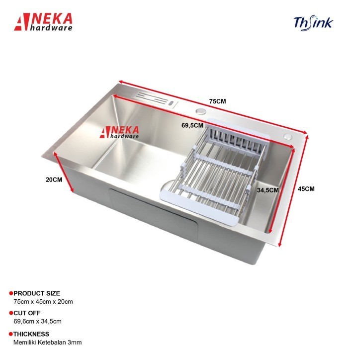 Jual Ede Kitchen Sink 7545 Thsink Stainless Steel / Bak Cuci Piring 1 ...