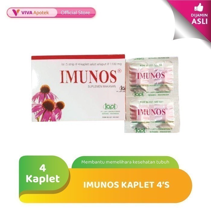 Jual Imunos Suplemen untuk Memelihara Kesehatan (4 Kaplet) | Shopee ...