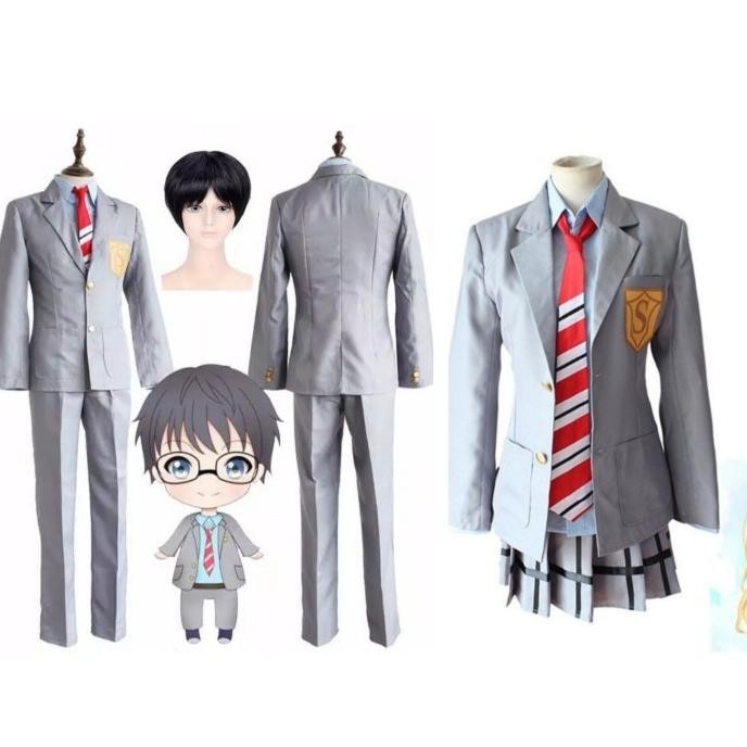 Jual Kaori miyazono Arima kousei your lie in april costume cosplay ...