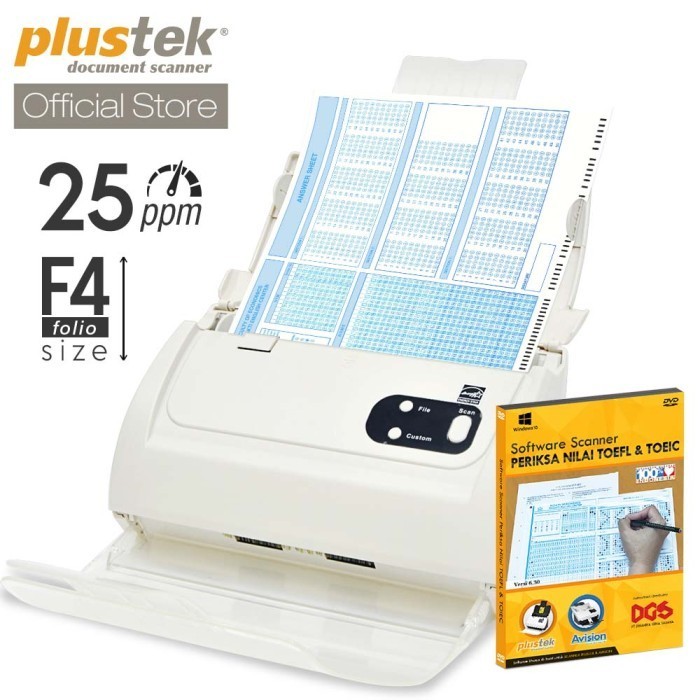 Jual Scanner Plustek Periksa Nilai TOEFL & TOEIC PS283 - 25 Lembar ...