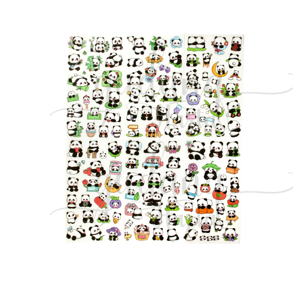 Jual Stiker Panda Set Isi 4 Sticker Motif Hewan Lucu DIY Scrapbook GH ...