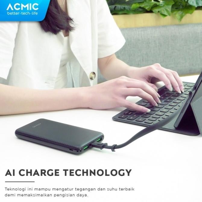 Jual ACMIC C10PRO Slim 10000mAh AiCharge Power Bank (QC4 + PD + VOOC) | Shopee Indonesia