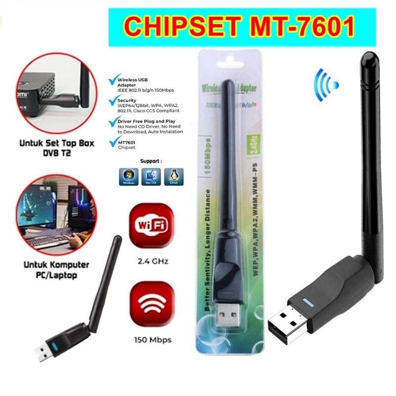 Jual USB Wifi Adapter Dongle MT-7601 Set Top Box Adapter Antena Wifi PC LAPTOP STB MT-7601 USB ...