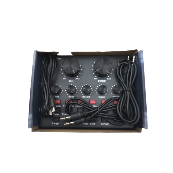 Jual Sound Card V8 Microphone Webcast Live External Sound Card With 5.0 ...