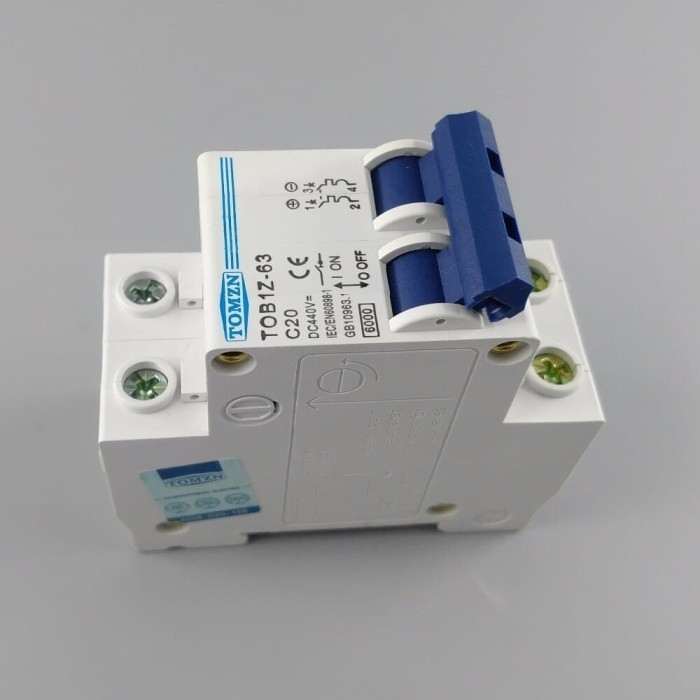 Jual MCB DC C6 6A 440V 2P CIRCUIT BREAKER SOLAR PV PANEL SURYA PLTS ...