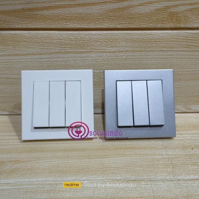 Jual Saklar Triple Broco Plano Silver | Shopee Indonesia