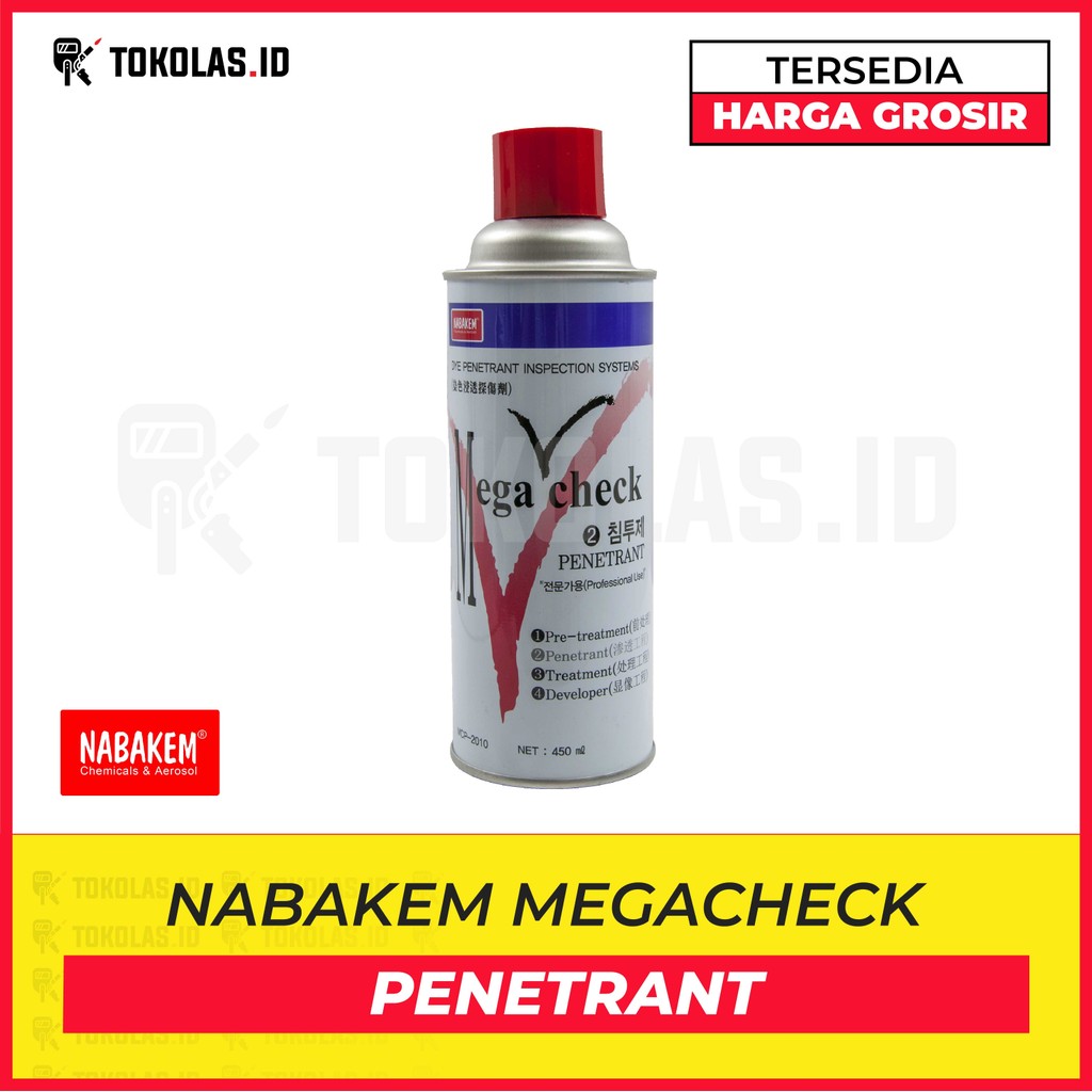 Jual Nabakem Megacheck Penetrant Spotcheck Inspection Spray Red Mega ...