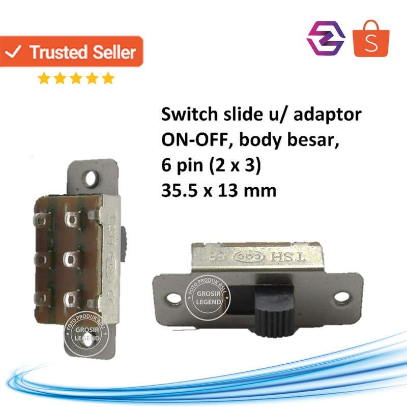 Jual Saklar geser switch slide on off 6 pin body besar | Shopee Indonesia