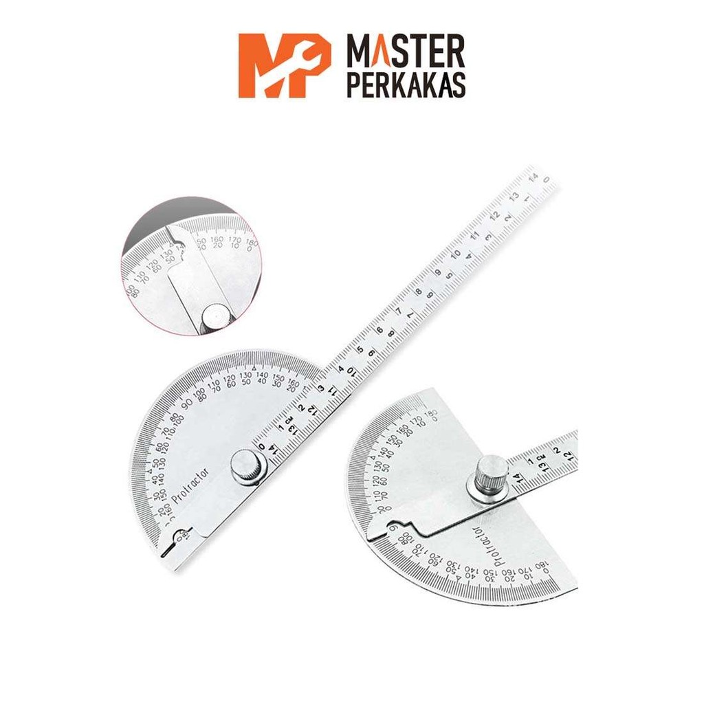 Jual Degree Protractor Stainless MP / Busur Derajat / Pengukur Sudut ...