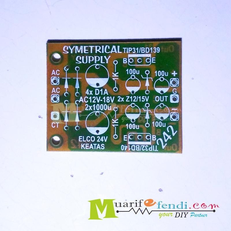 Jual Pcb Symetrical Supply Regulator Ct Dengan Zener Dan Penambah Arus ...
