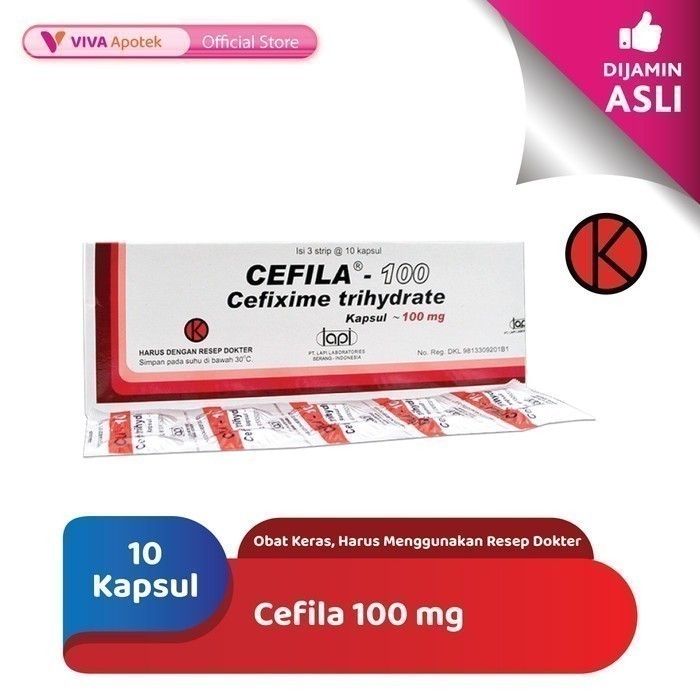 Jual Cefila 100 mg / Cefixime / Antibiotik / Infeksi Bakteri (10 Kapsul ...