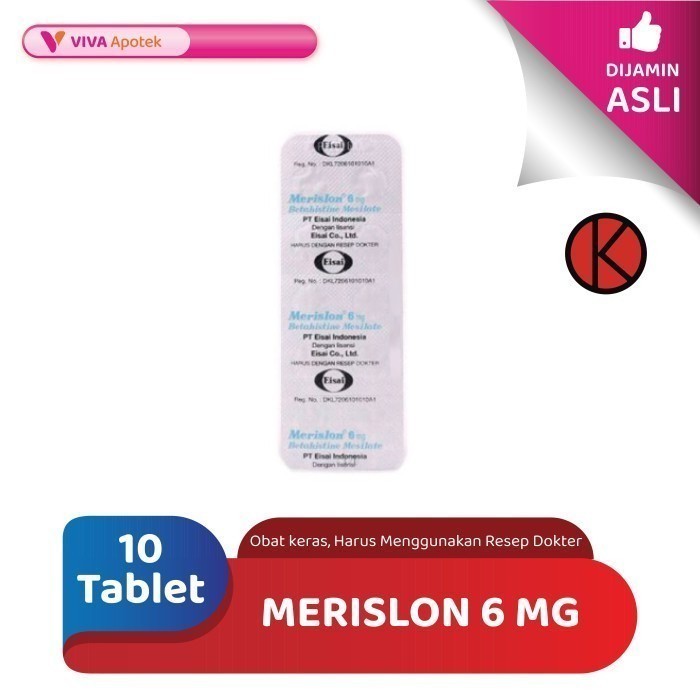 Jual Merislon 6 mg / Betahistine Mesylate / Vertigo (10 Tablet ...