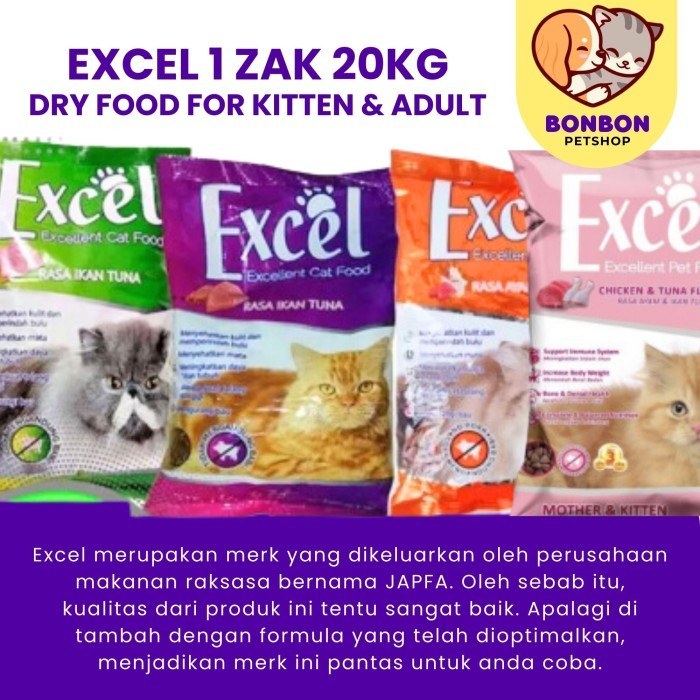 Jual Excel 20Kg Makan Kering Kucing Excel Kitten 20 Kg Cat Dry Food ...