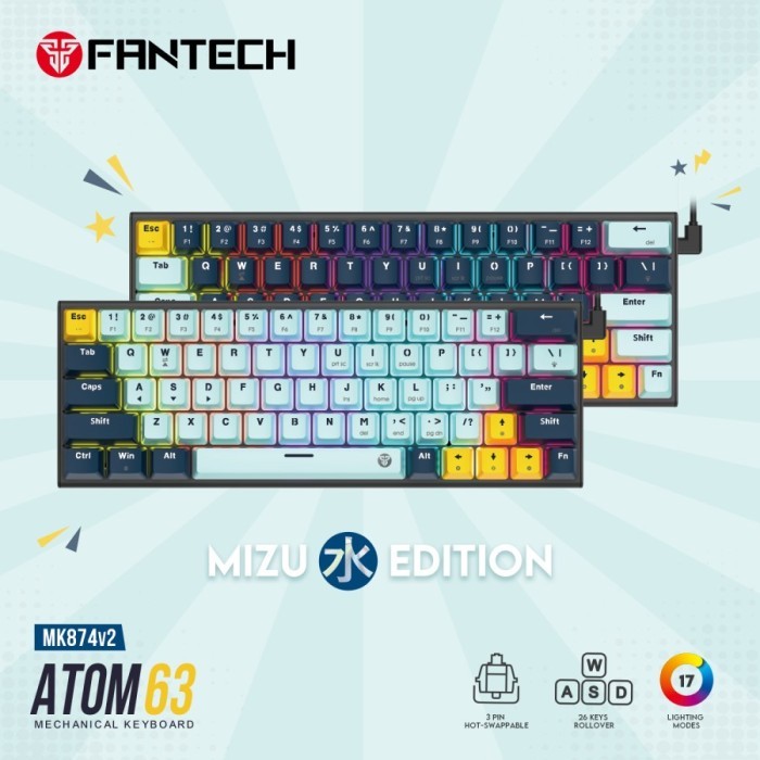 Jual Stok Terbatas! Fantech Atom96 Mk890 Rgb Keyboard Gaming Mechanical Full Size | Shopee Indonesia