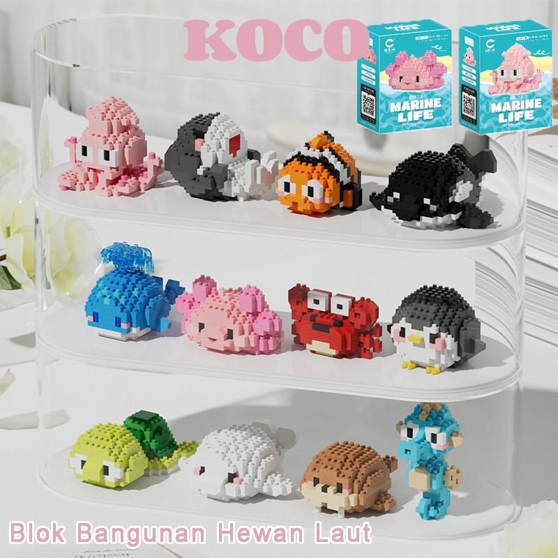 Jual KOCO Blok Bangunan Kehidupan Laut Mini-Blok Bangunan Mainan Anak ...