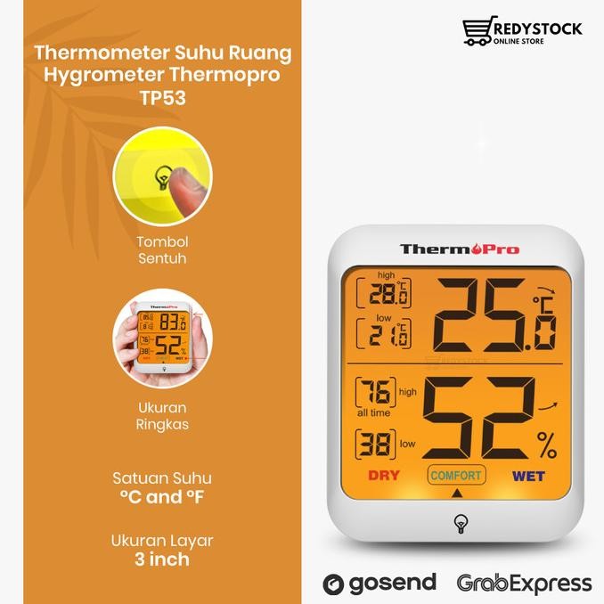 Jual Thermometer hygrometer humidity | termometer suhu ruang thermopro ...