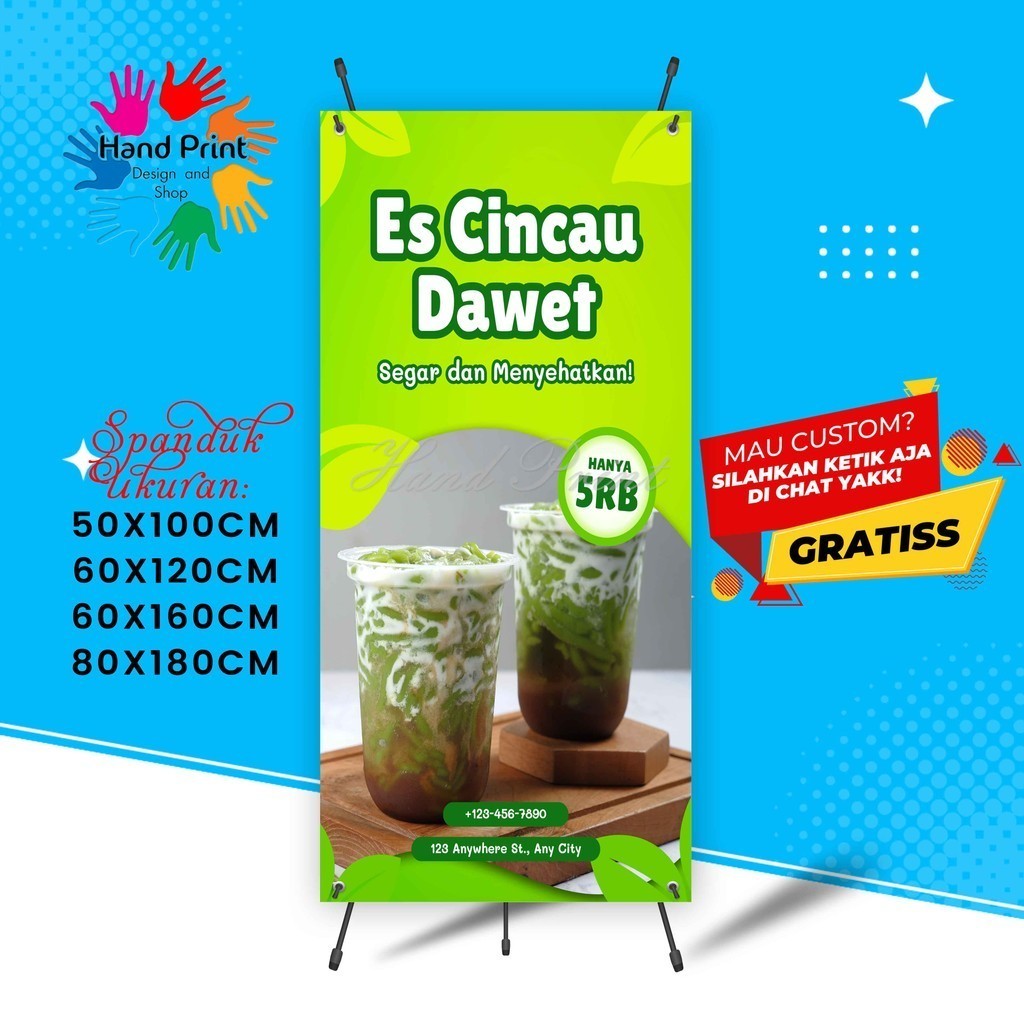 Jual Cetak Spanduk Banner Jualan Cincau Dawet Hijau MMT Spanduk Custom ...