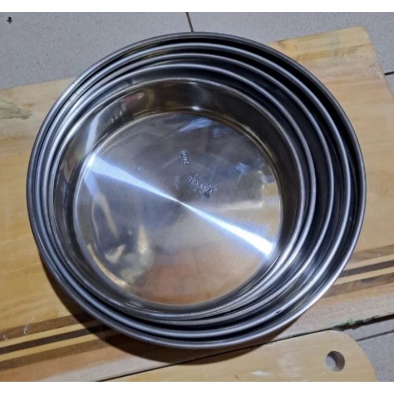 Jual Loyang Bulat Set 5pcs Stainless Steel Tebal | Shopee Indonesia
