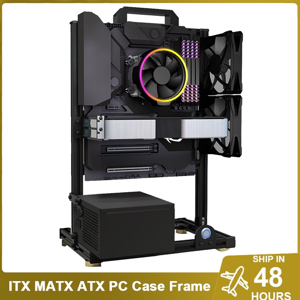 Jual DIY Kabinet Gamer MOD ITX MATX Casing PC Bingkai Terbuka Aluminium ...
