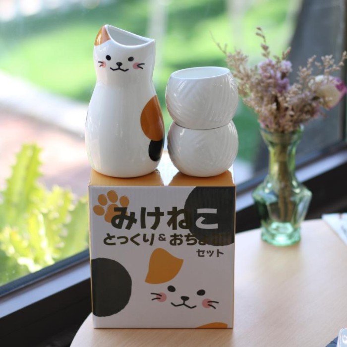Jual Uchii Premium Neko Japan Tokkuri Ochoko Sake Set Ceramic Gift Set ...