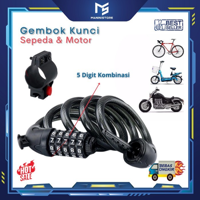 Jual Ready Kunci Gembok Motor Helm Sepeda Listrik Anti Maling Kunci Ban ...