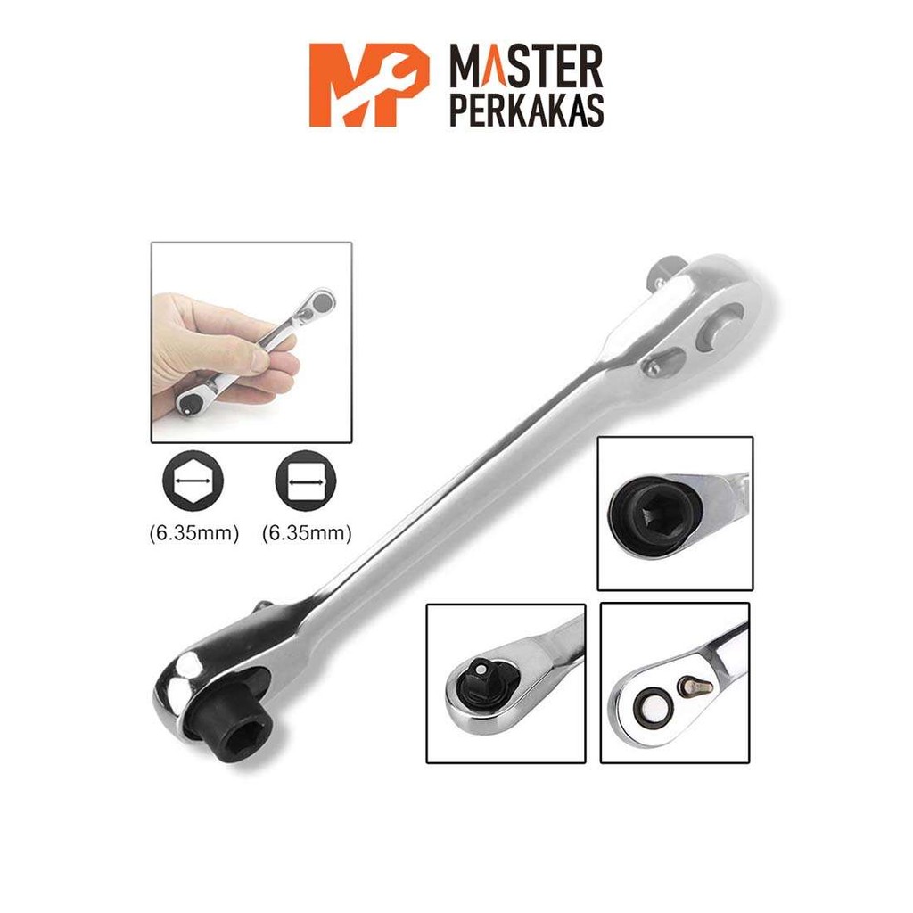 Jual Mini Ratchet Socket 2 in 1 MP / Kunci Sok 6.35mm Pas Ring | Shopee ...