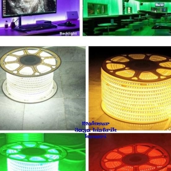 Jual Led Strip Selang Smd 2835 Mata Rapat 100 Meter Ac 220V 100M Terang ...