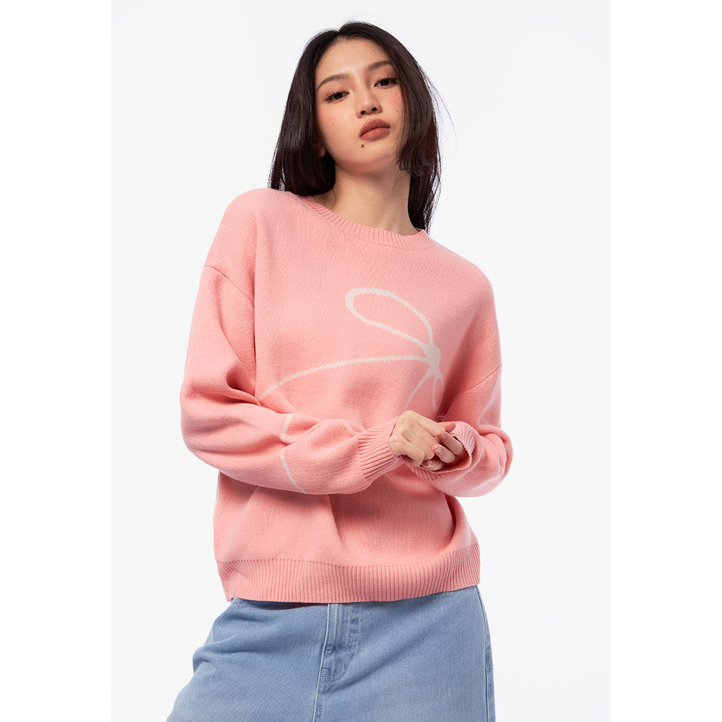 Jual COLORBOX Long Sleeve Ribbon Sweater Lt. Pink | Shopee Indonesia