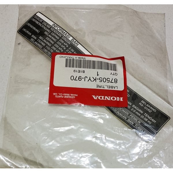 Jual Stiker Informasi Ban Label Tire Arm Swingarm Cbr Ori Thailand ...