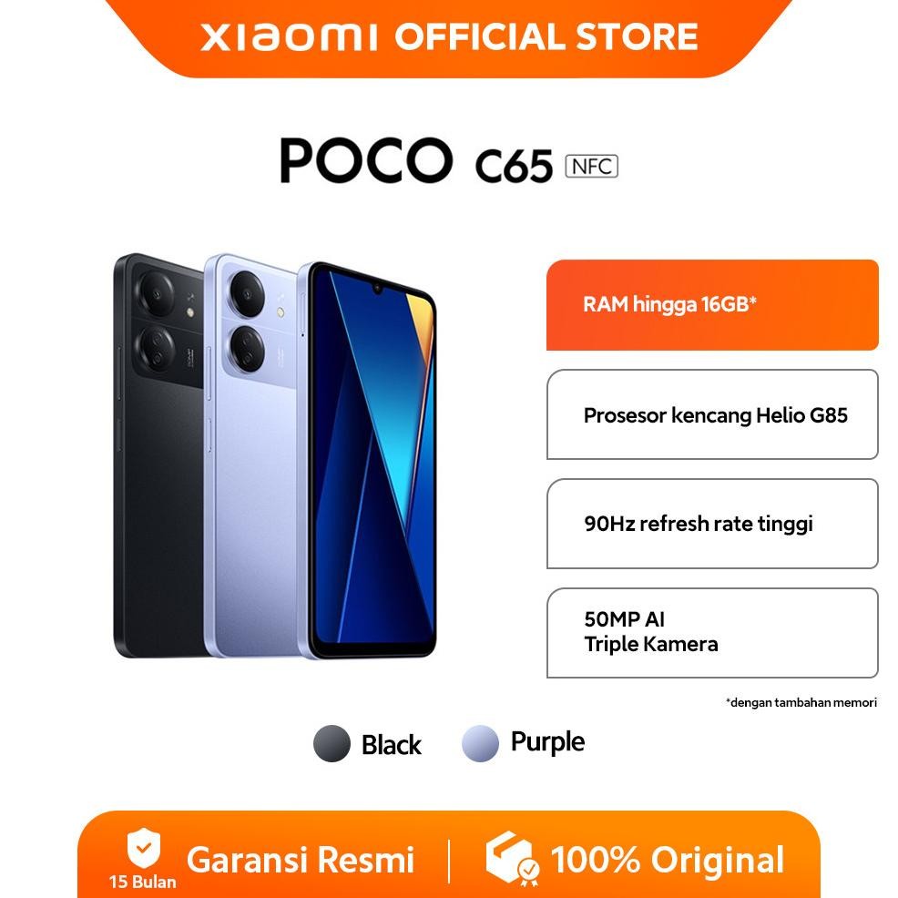 Jual Promo Poco C65 (6/128Gb) (8/256Gb) | Helio G85 | 90Hz Refresh Rate Tinggi | 50 Mp Ai Triple ...
