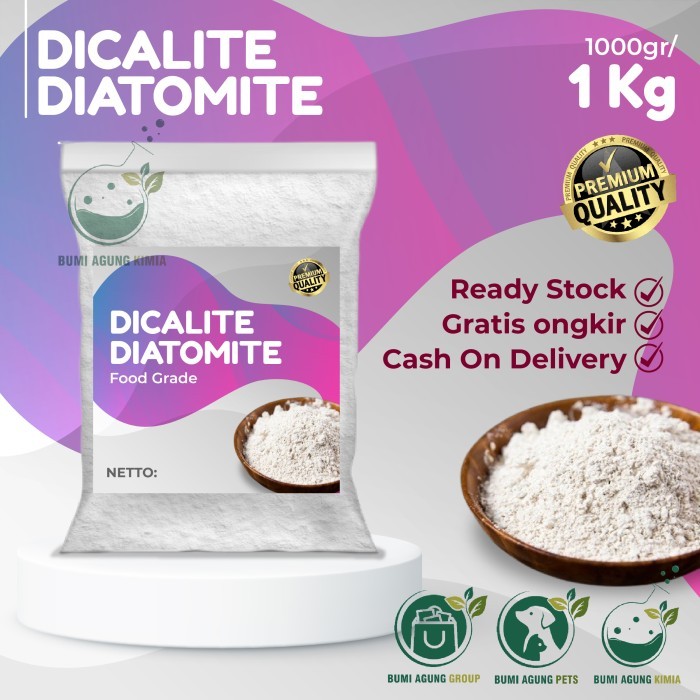 Jual DICALITE DIATOMITE 1KG Diatomaceous Earth Powder 1 KG | Shopee ...
